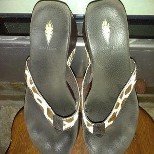 Volatile | Shoes | Volatile Leather Cow Hide Print Wedges Size Euc ...